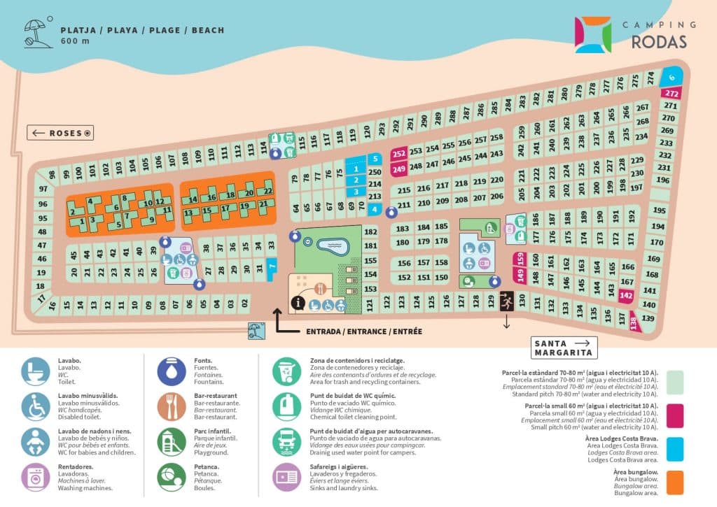 Campsite map - Camping Rodas | Roses | Costa brava
