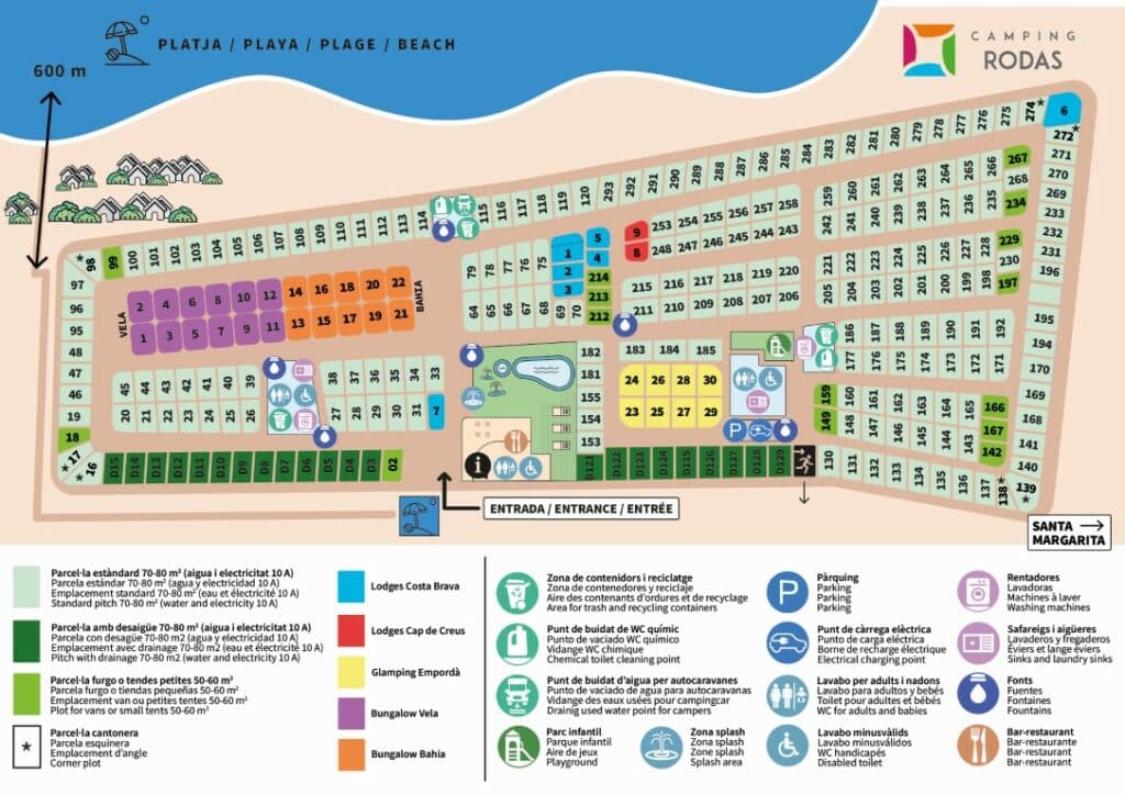Campsite map - Camping Rodas | Roses | Costa brava